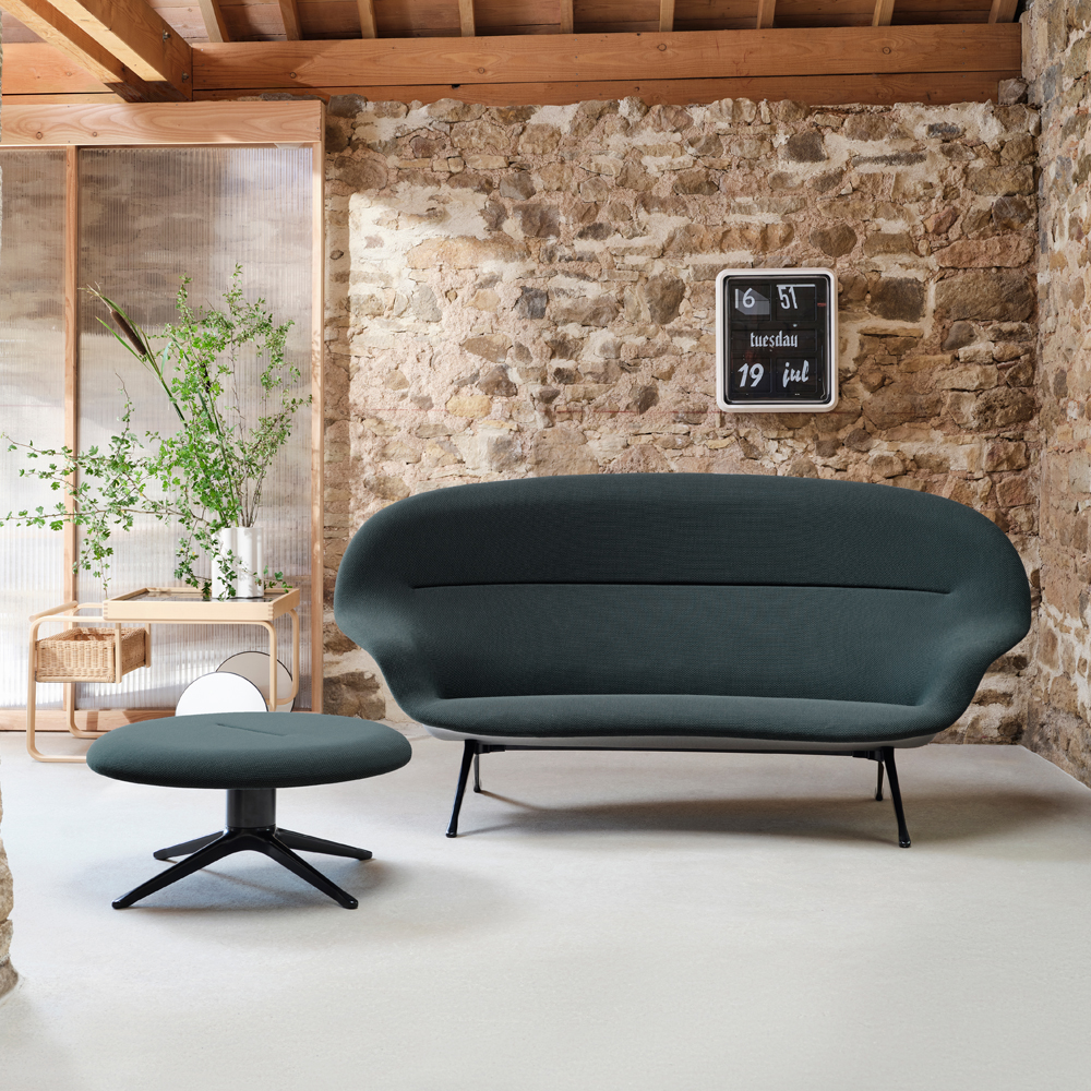 Abalon Sofa 羽貝 沙發椅（卡其 / 深綠布料、深黑底座） | 北歐櫥窗 NORDIC