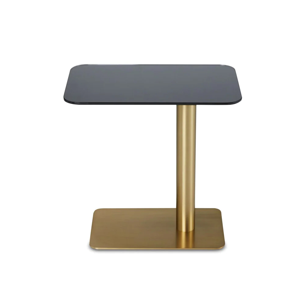 Flash Table Rectangle 矩形邊桌（黑玻璃桌面／黃銅桌腳） | 北歐櫥窗 NORDIC
