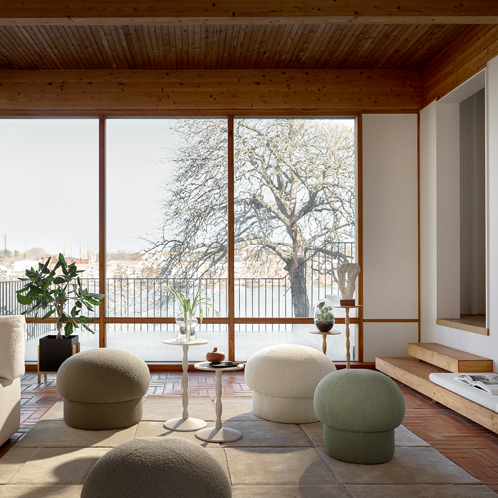 Uno Pouf 蘑菇 圓凳（湖綠、94 公分） | 北歐櫥窗 NORDIC