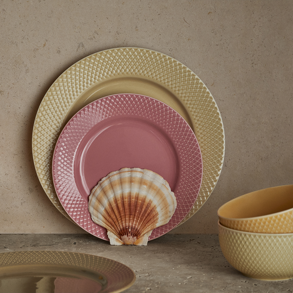 Rhombe Earth 菱紋 晚餐盤（Ø 27cm、岩米） | 北歐櫥窗 NORDIC