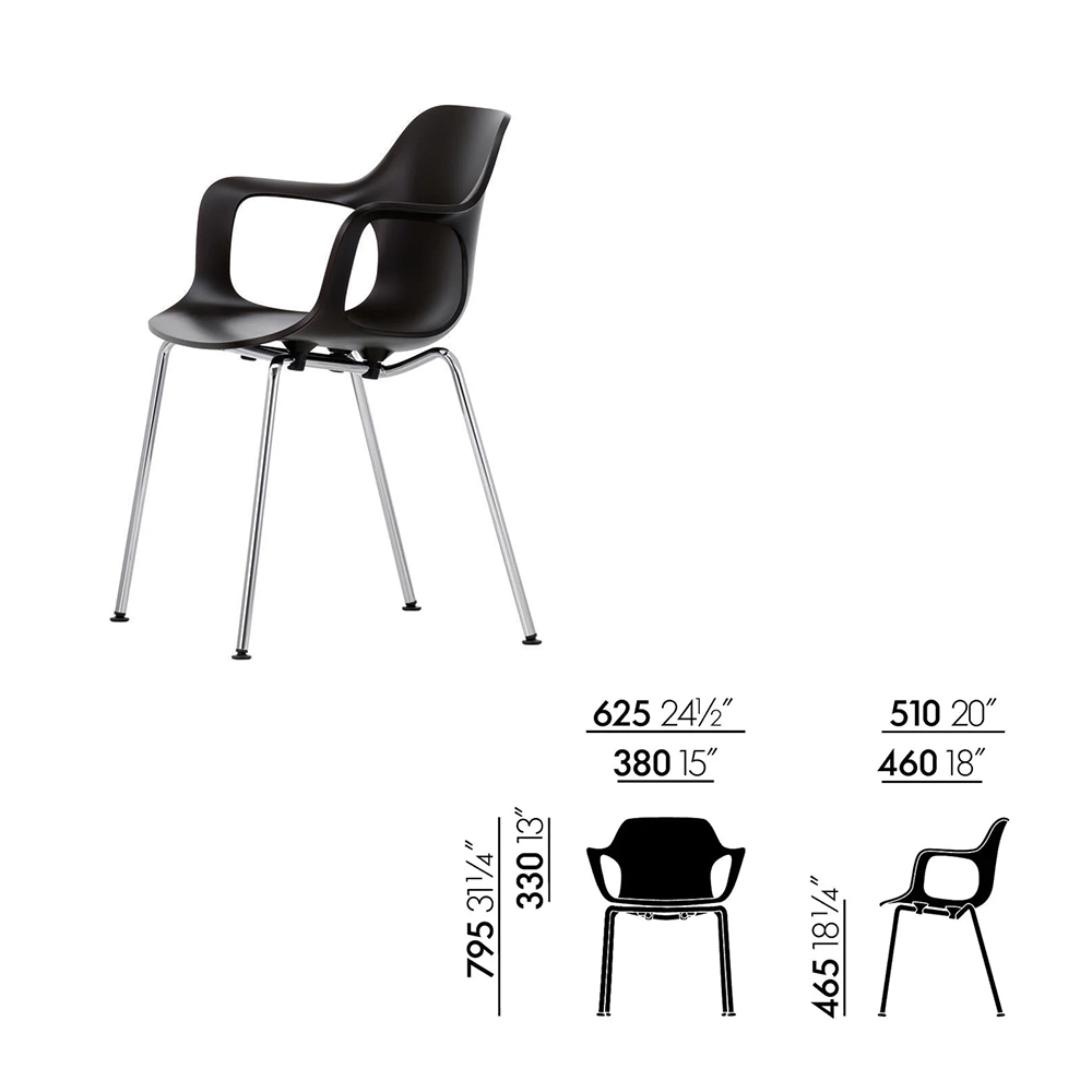 HAL RE Armchair Tube Stackable 金腳扶手堆疊好椅（黑） | 北歐櫥窗 NORDIC