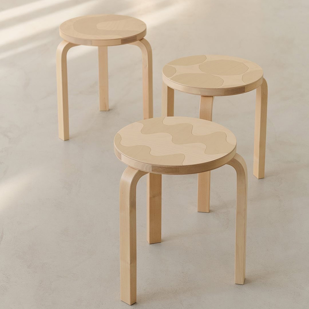 Artek + Marimekko 聯名系列 Stool 60 三腳圓凳（Lokki） | 北歐櫥窗 NORDIC